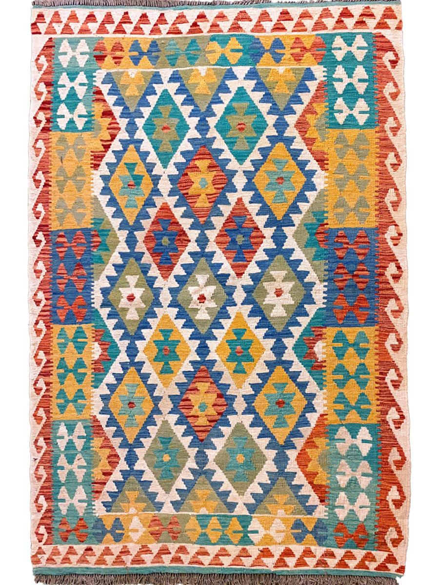 Afghani Chobi Maimana Kilim | Hand Woven Wool Rug | Imam Carpet Co.
